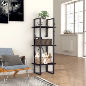 Knihovna Se 3 Policemi Černá 40 X 30 X Černá - kompozitní dřevo / 105 cm