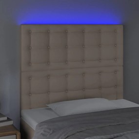 Čelo postele s LED cappuccino 80x5x118/128 cm umělá kůže 3122501