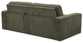 Khaki manšestrová rozkládací pohovka 195 cm Nona – Makamii