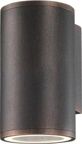 NV 773222 Venkovní nástěnné svítidlo NODUS antický hnědý hliník skleněný difuzor GU10 1x7W 220-240V IP54 bez žárovky světlo dolů - NOVA LUCE