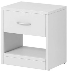 Nejlevnější nábytek Noční stolek LANGSTON 1S, bílý mat