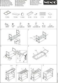 Servírovací vozík z kovu a akáciového dřeva MIRO
