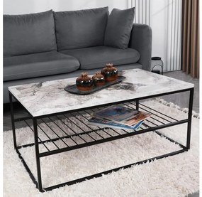 Asir | Konferenční stolek ASUDE 43x95 cm černá/bílá | AS0885