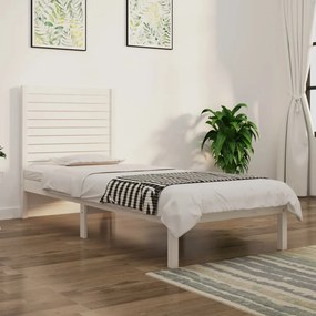 Rám postele bílý masivní dřevo 90 x 190 cm jednolůžko 3104574