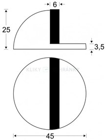 Dveřní zarážka samolepící satén