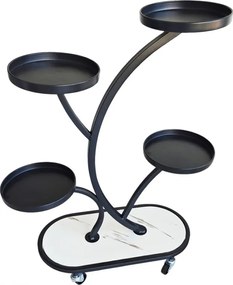 Flamenco Mystique Kovový stator pro květiny na kolečkách 50x25x80 cm - Police SZ43CZ
