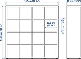 KALLAX Policový díl s 8 vložkami, bílá, 147x147 cm