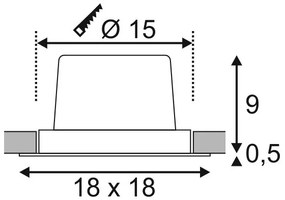 SLV 114281 New Tria DL set, zápustná bodovka 29W LED stmívatelná, 2700K, bílá, 18x18cm