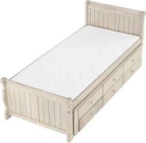 Postel s přistýlkou, 90x200, antická bílá, ANTIKO Kondela 0000258490