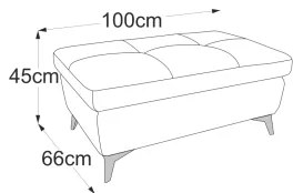 Kožený taburet SALERNO II 66x100 cm hnědá