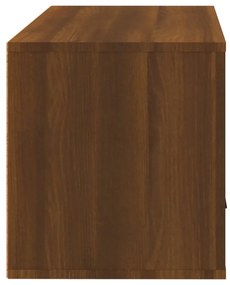 Nástěnný botník hnědý dub 70 x 35 x 38 cm masivní borovice - Default Title