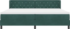 Postel s boxspringem s čelo Tmavě zelená 200 x 200 cm samet 3341435