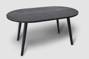 Vingo Oválný konferenční stolek s průřezy - černý, 90 x 55 cm