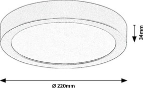 Rabalux Bílé stropní LED svítidlo Shaun Plus kulaté 220mm 24W IP44 75072