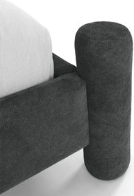 Tmavě šedá čalouněná dvoulůžková postel s roštem 180x200 cm Vera – Micadoni