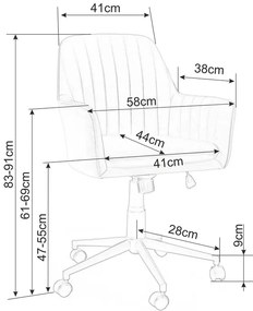 Kancelářské křeslo Paulie, růžová