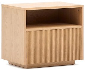 Noční stolek v dekoru dubu v přírodní barvě Helvine – Kave Home