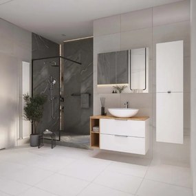 Cersanit Malika, vysoká závěsná skříňka 400x300x1600 mm, bílá lesklá, S598-050-DSM