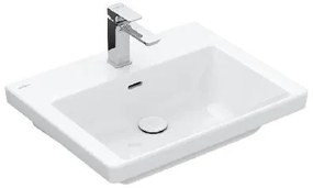 Villeroy & Boch Subway 3.0 - Umyvadlo 600x470 mm, s přepadem, otvor pro baterii, CeramicPlus, alpská bílá 4A7060R1