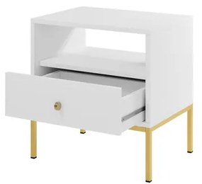 Noční stolek Tonkor Gold TS54, Barva: bílá