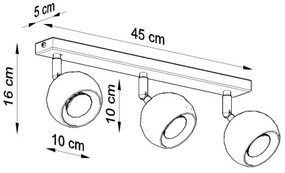 Sollux SL.0439 - Stropní bodové svítidlo OCULARE 3xGU10/10W/230V