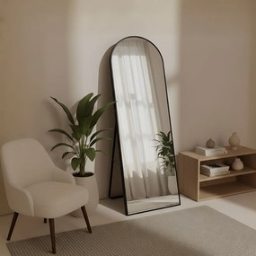 Velké stojací zrcadlo FRAM černé, 150 x 50 cm