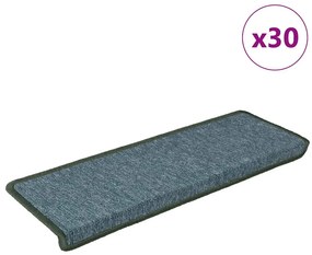 Schodové rohože 30 ks 65 x 21 x 4 cm tmavě zelené s obdélníkovým okrajem 3365773