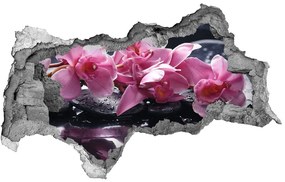 Wallmuralia Samolepící nálepka na zeď Růžová orchidej 95x73 cm