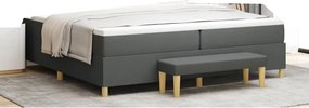 Postel s boxspringem s čelo Tmavě šedá 200 x 200 cm textil 3344402