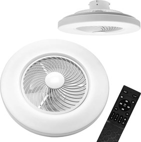 Toolight Toolight, LED stropní svítidlo s ventilátorem + dálkové ovládání APP1551-C, bílá, OSW-05180
