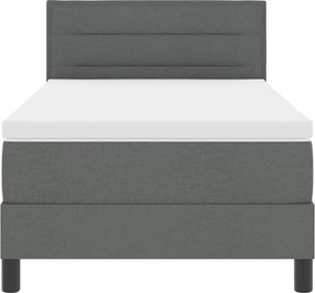 Postel s boxspringem s čelo Tmavě šedá 80 x 200 cm textil 3338567