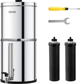 Gravitační vodní filtr z nerezu 8,5 l se 2 filtry – k8626
