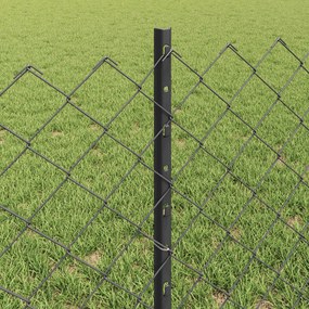Plot s řetězovým odkazem a sloupkem 25 x 0,6 m Šedá Síťovina 3336278