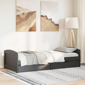 Válenda se 2 zásuvkami bez matrace černé IRUN 90x200 cm 3314678