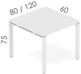 Konferenční stůl EPIC, 80/120cm, ocelová podnož U
