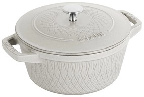 Staub Cocotte Twist hrnec kulatý 24 cm/4 l bílá lanýžová, 1023541