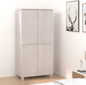 Šatní skříň HAMAR bílá 89 x 50 x 180 cm masivní borovice 340481