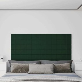vidaXL Nástěnné panely 12 ks 90 x 15 cm textil 1,62 m² [344096] Barva: Tmavě zelená