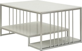 Konferenční stolek Kayseri 90 cm mramor/stříbrný