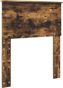 Rám postele Uzený dub a stříbrná 75 x 190 cm Kompozitní dřevo 3410962