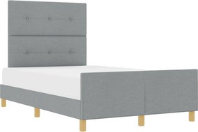 Rám postele s čelo Světle šedá 120 x 190 cm textil 3344711