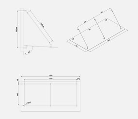 Doporro skleněná vchodová stříška 180x90cm VSG 13,14mm