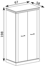 Antica K | šatní skříň A16 | 107 cm | kraft zlatý