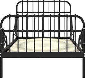Prodloužitelný rám postele černý kov 80 x 130/200 cm 324740