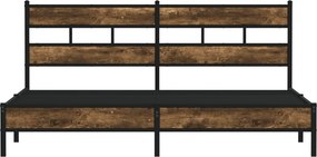 Kovový rám postele bez matrace kouřový dub 183 x 213 cm 3308483