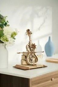 RoboTime dřevěné mechanické puzzle Kouzelné violoncello / od 14 let /
