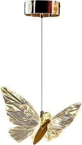 Kovové LED závěsné svítidlo ve zlaté barvě se stínidlem z akrylového skla ø 20 cm Myrna – Opviq lights