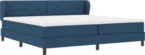 Postel s boxspringem s čelo Modrá 200 x 200 cm textil 3340051