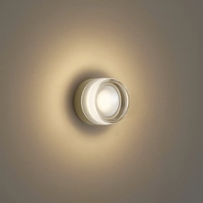Designová nástěnná lampa béžová s opálovým sklem IP44 - Michele