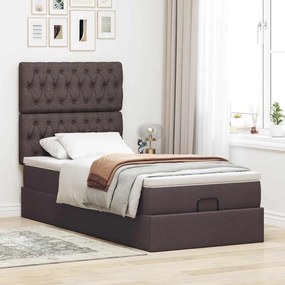 Osmanský rám postele s matrací tmavě šedá 90x190cm textil 3313205